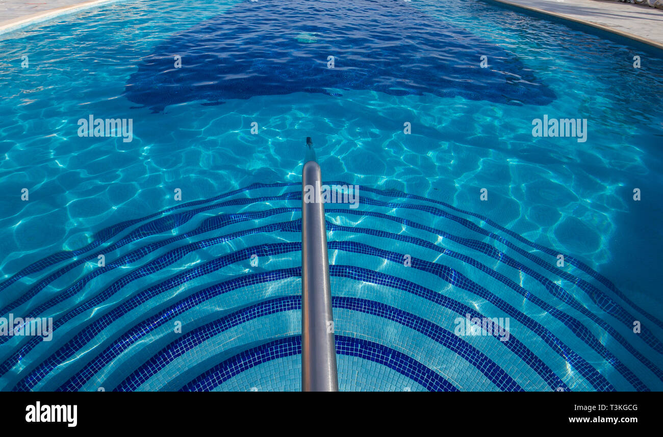 blue Swimming pool in Cancun, Riviera Maya, Mexico Stock Photo - Alamy