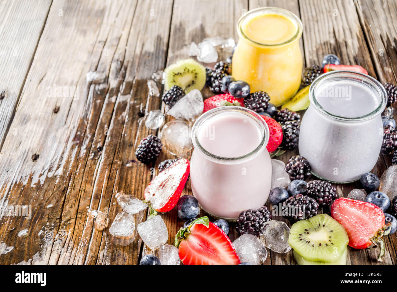 Summer fruits and berries smoothie drink. Vitamin diet snack beverage ...