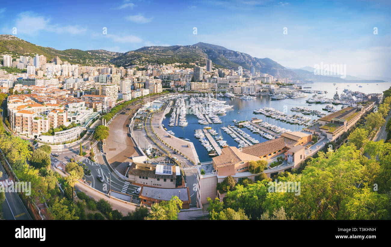Monaco from above at sunrise Stock Photo - Alamy