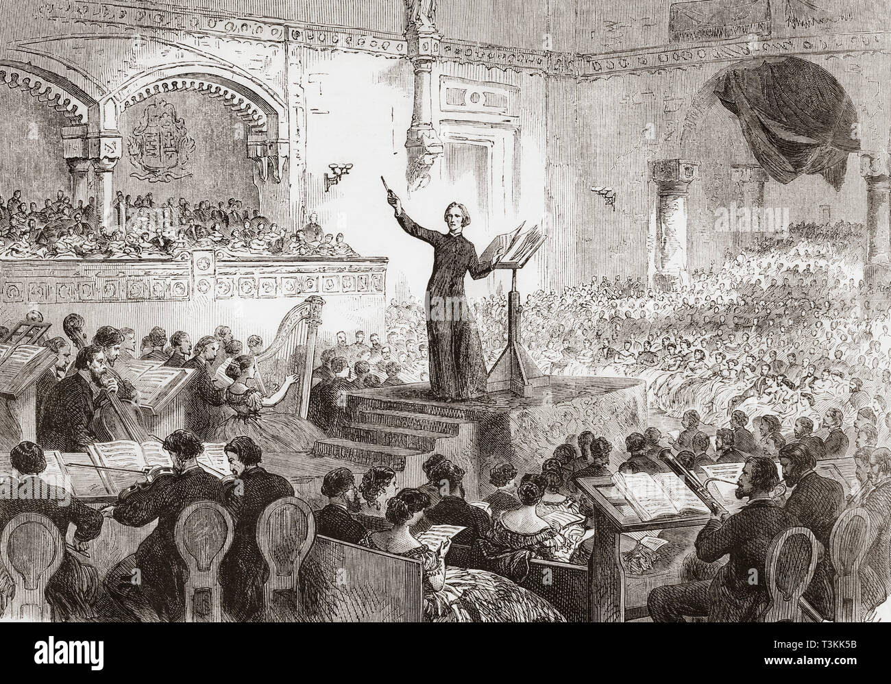 Franz Liszt conducting the performance of his new oratorio, The Legend ...