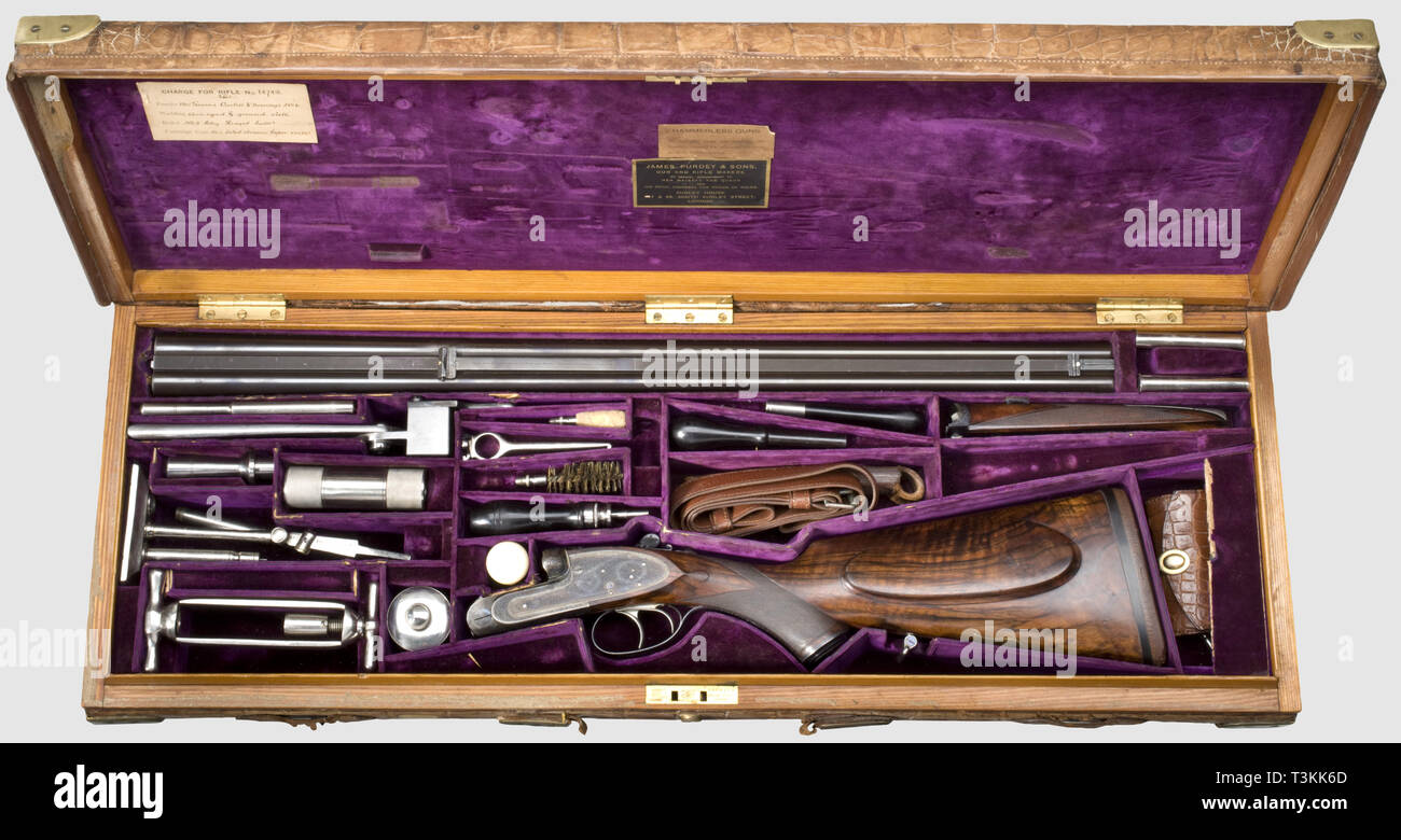LONG ARMS, MODERN HUNTING WEAPONS, hunting rifle, in case, James Purdey ...
