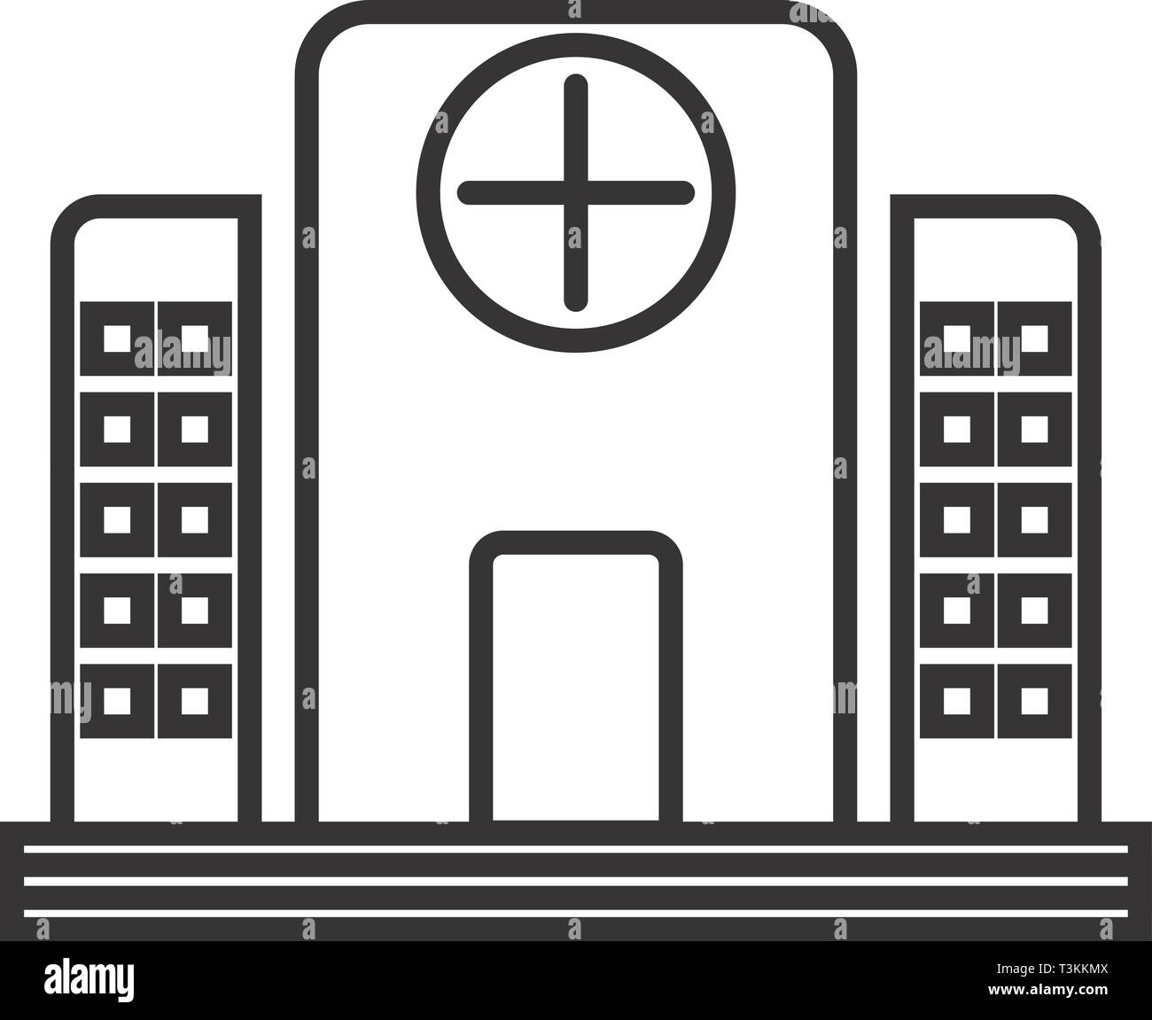 Hospital building black line Stock Vector Images - Alamy