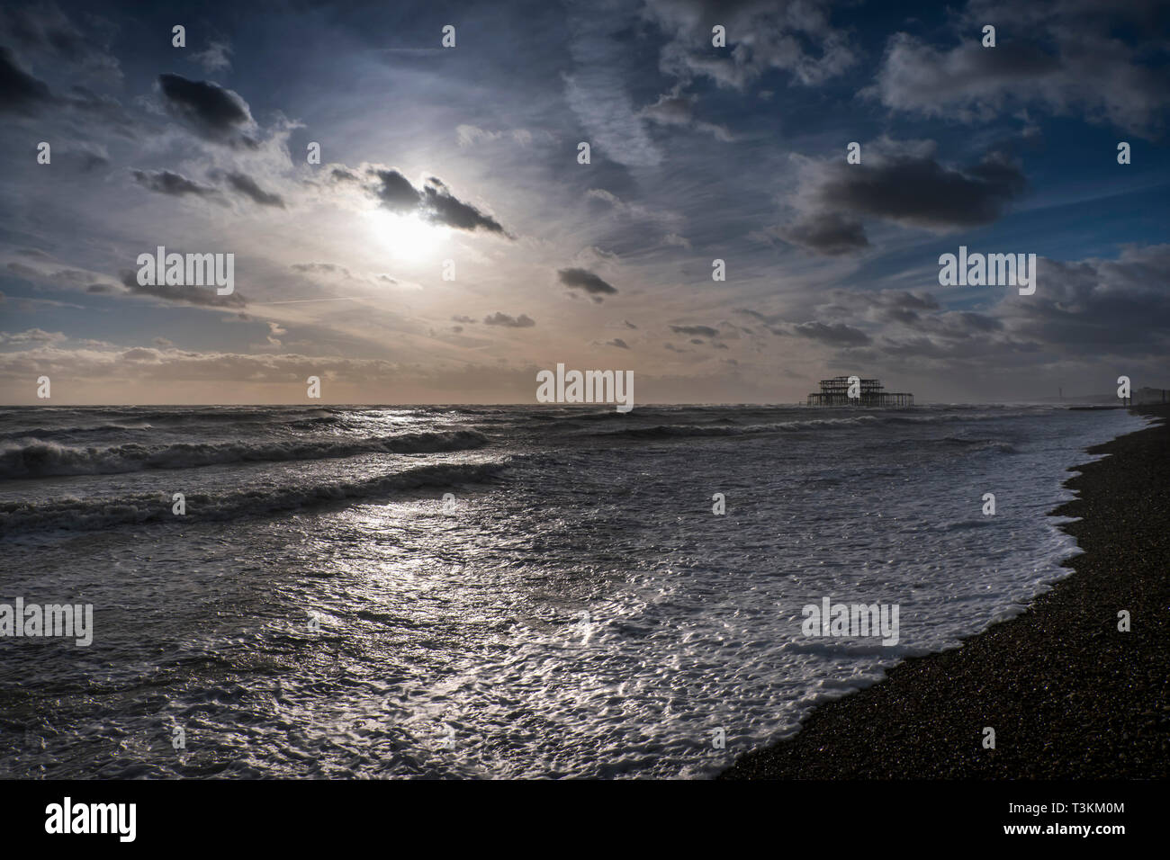 UK, England, Sussex, Brighton, seascape stormy Stock Photo - Alamy