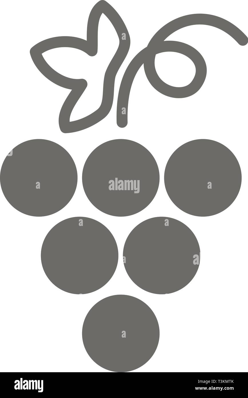 Bunch of grapes outline icon. Grapes fruit sign. Vector illustration ...