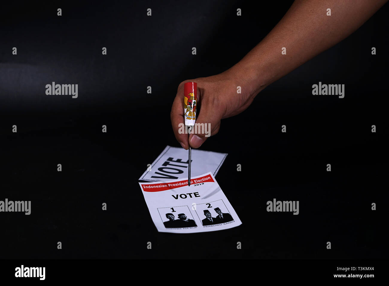 Illustration voting ballot of Indonesian Presidential Election Stock ...