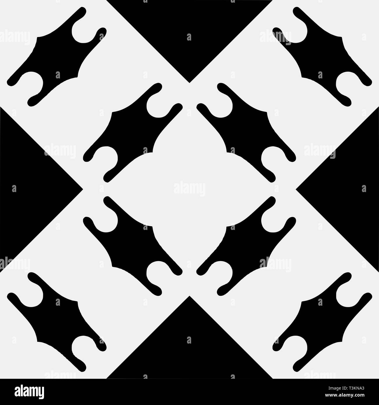 Pattern tile, ornate geometric pattern and two-tone abstract background ...