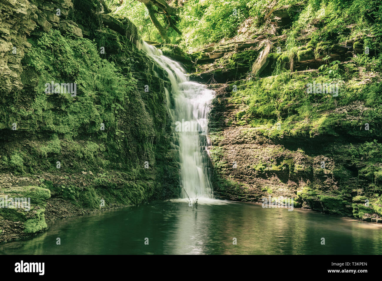 High mountain waterfall Stock Photo - Alamy