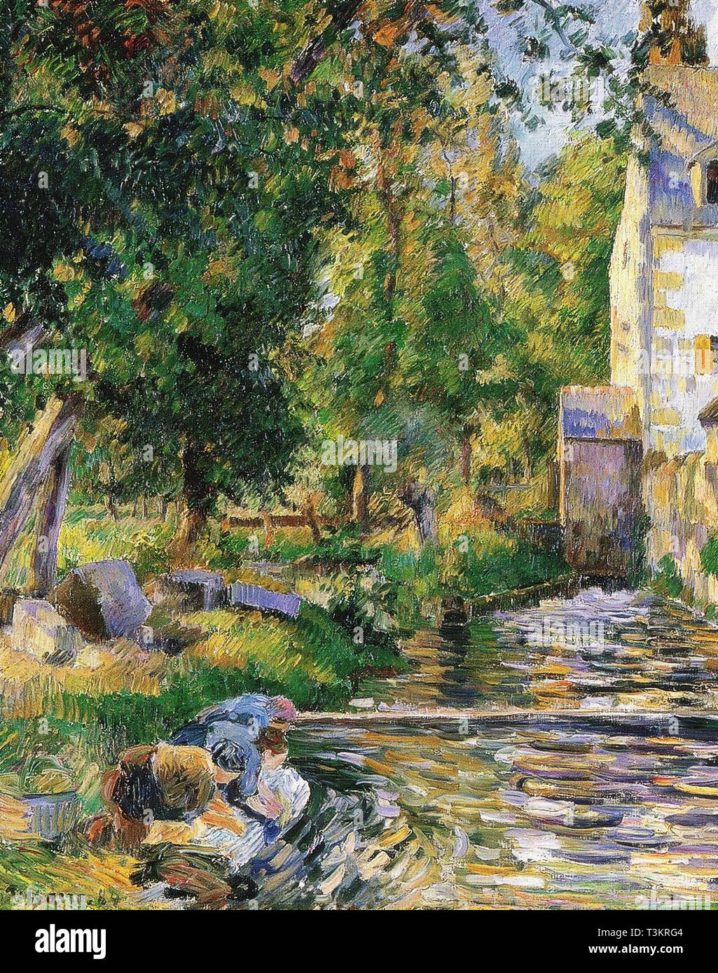 Camille Pissarro (1830 1903) Laundry And Mill At Osny - Private Collection 1884 Stock Photo - Alamy