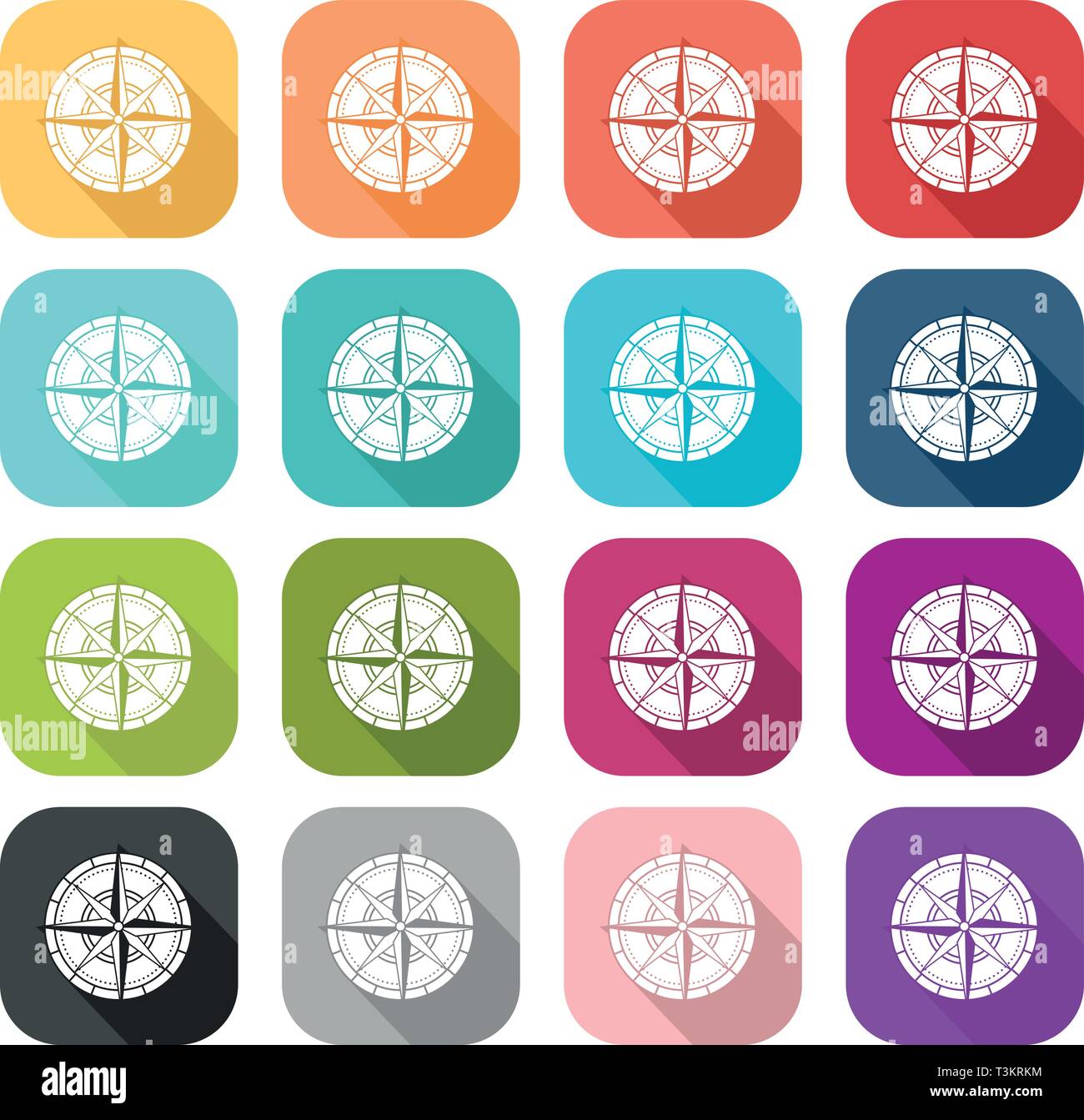 Set of coloured compass icons Stock Vector Image & Art - Alamy