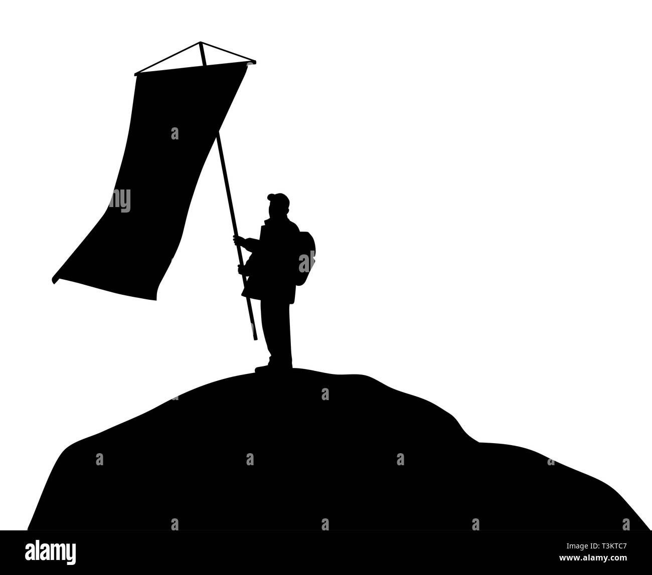 Winner man on peak Black and White Stock Photos & Images - Alamy