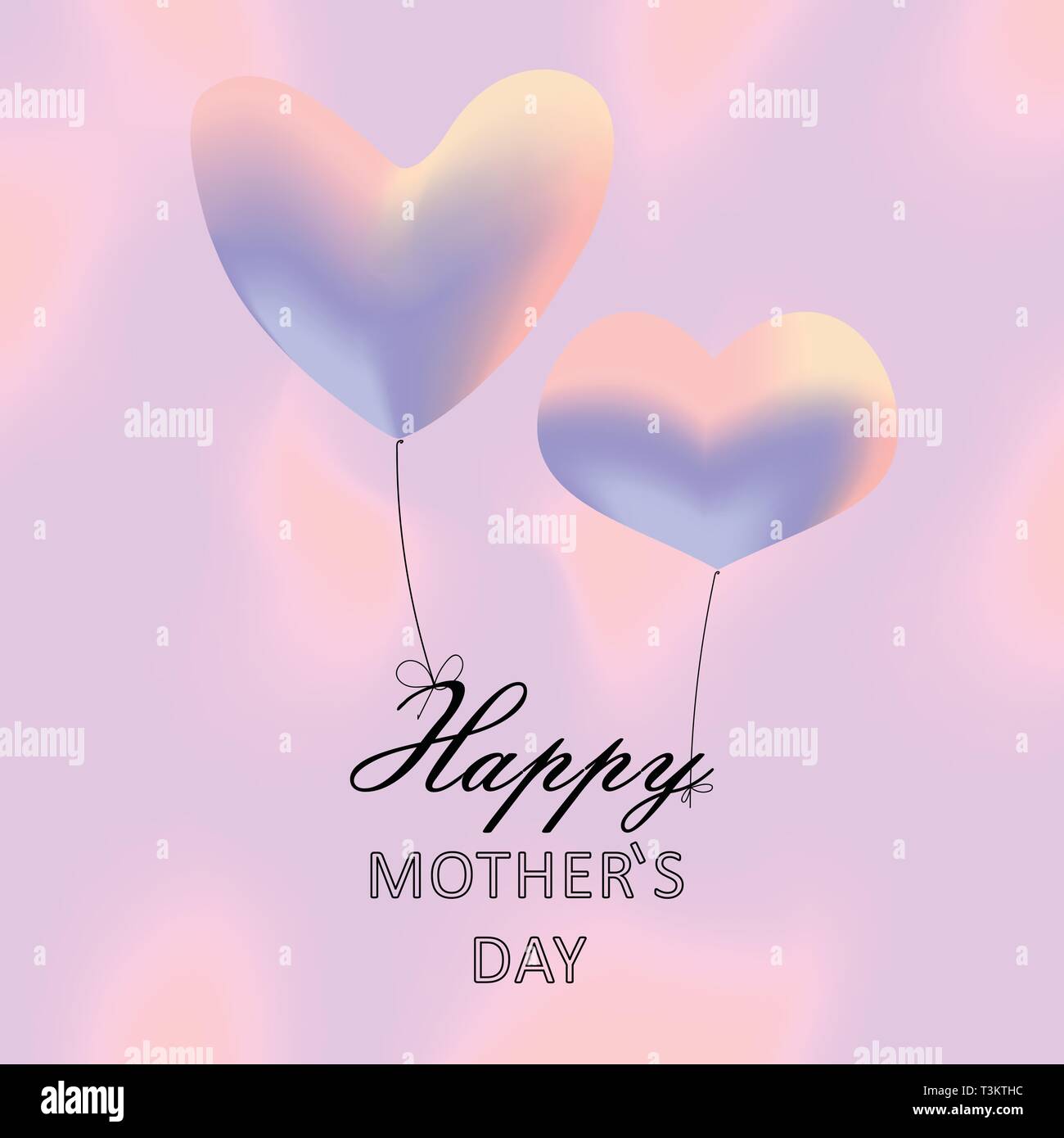 Two balloons, heart shape, pink background Stock Vector Image & Art - Alamy