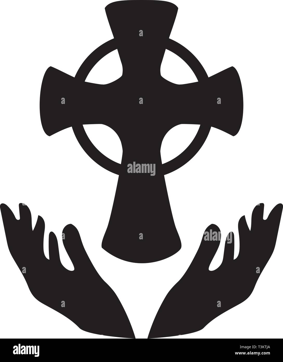 Praying Hands With Cross Clip Art