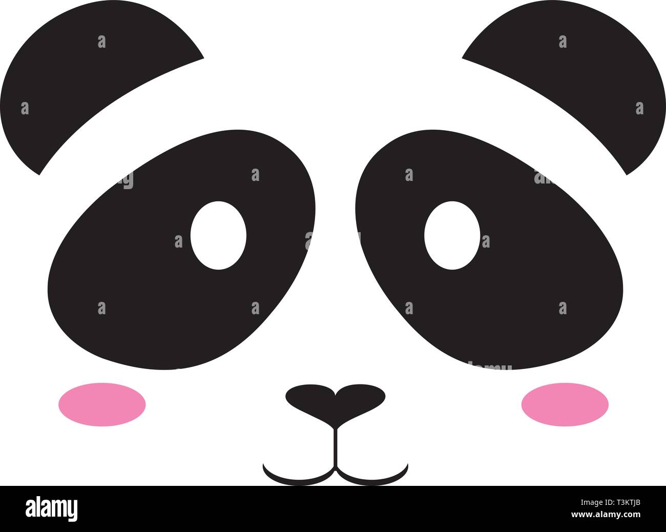 vector illustration of a cute panda bear with heart nose Stock Vector ...