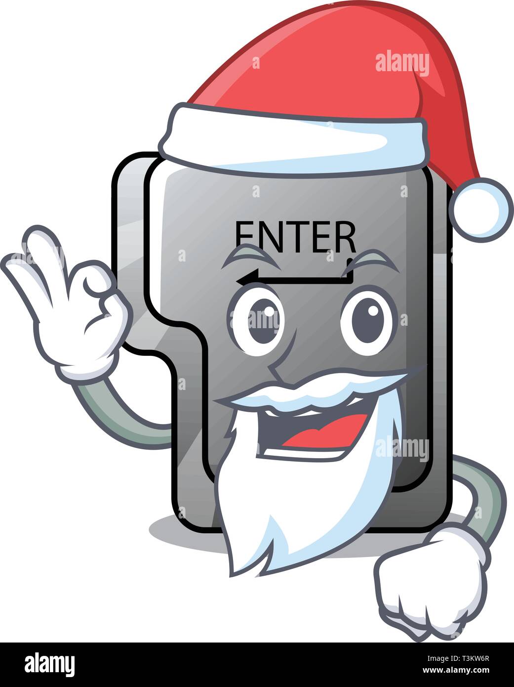 Santa enter button installed on computer cartoon Stock Vector Image ...