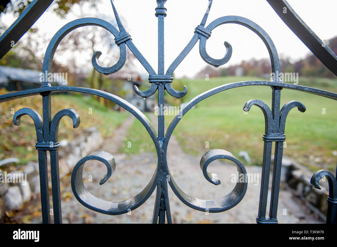 handmade wrought iron gate Stock Photo - Alamy
