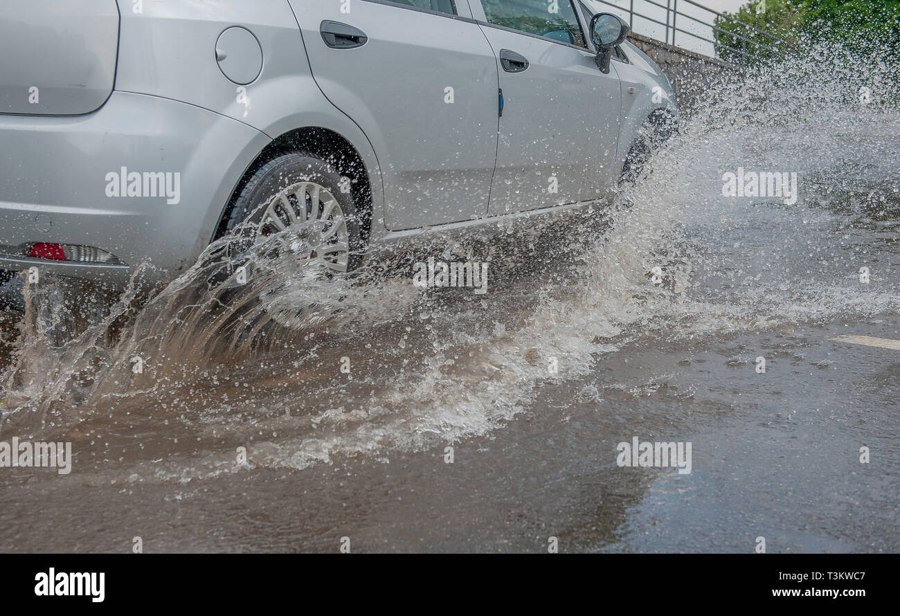 driving on flooded road Stock Photo - Alamy