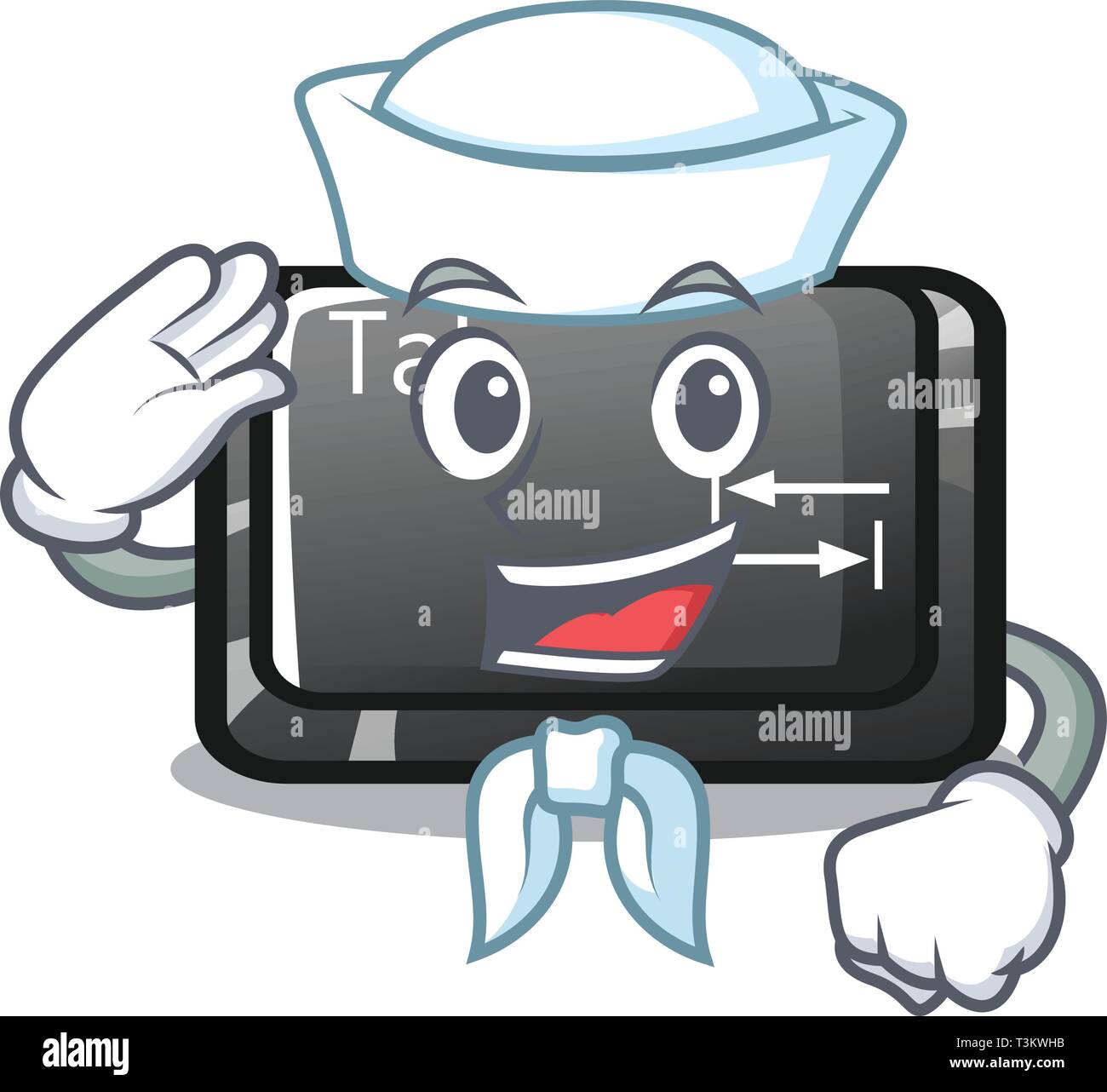 Sailor tab button installed on computer character Stock Vector Image ...