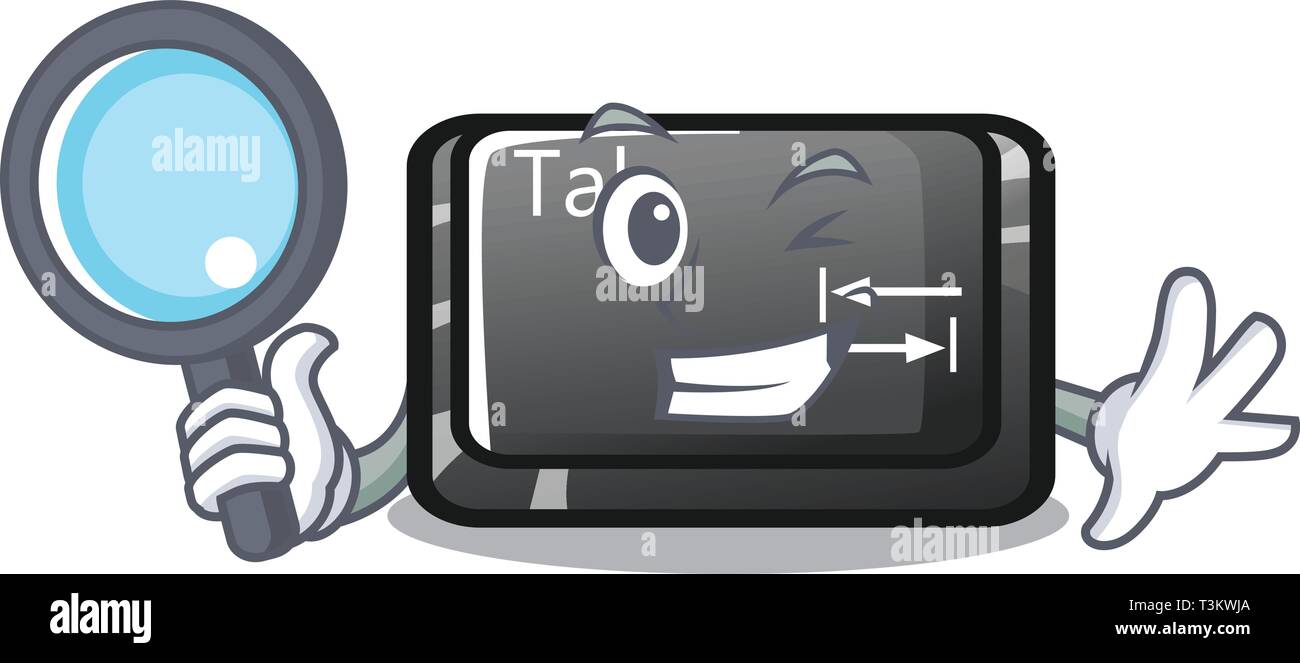 Detective button tab in the shape cartoon Stock Vector Image & Art - Alamy