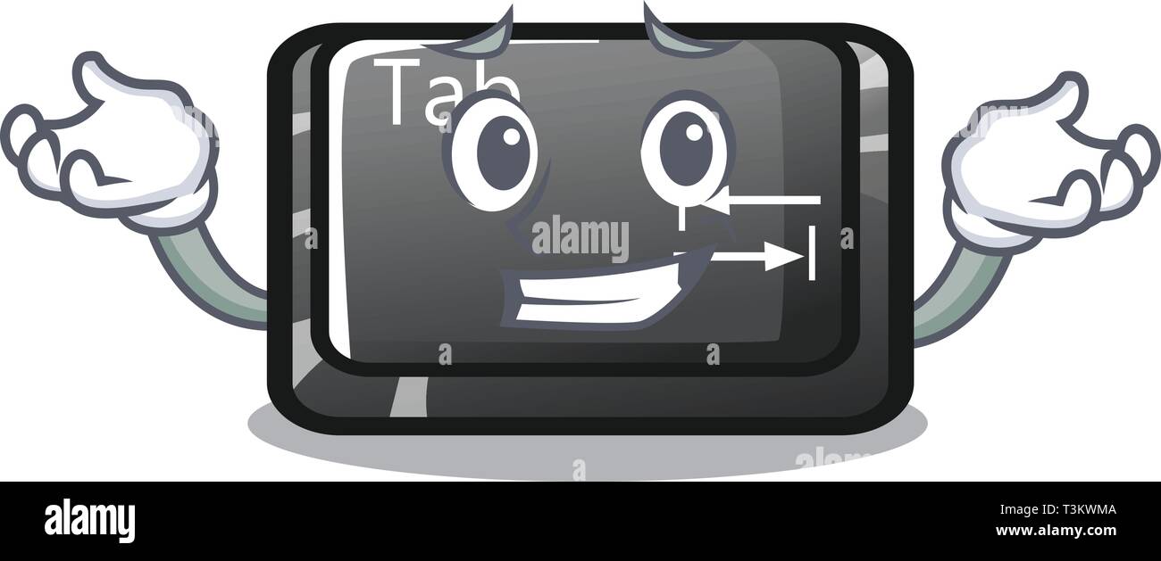 Grinning button tab in the shape cartoon Stock Vector Image & Art - Alamy