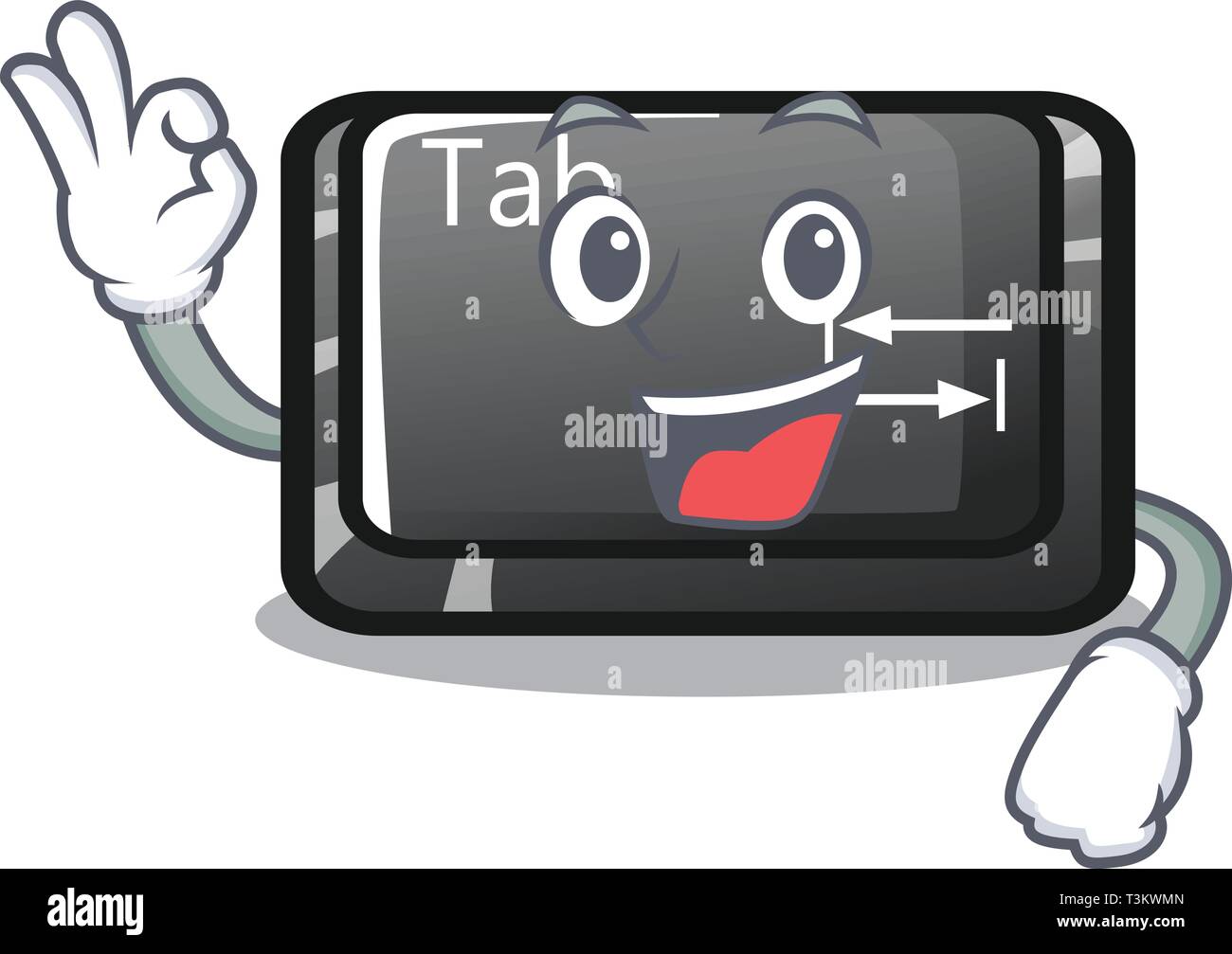 Okay button tab in the shape cartoon Stock Vector Image & Art - Alamy