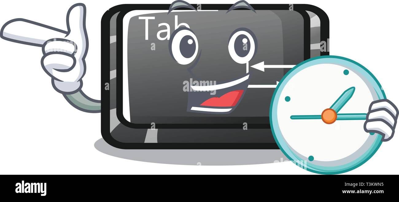 With clock button tab in the shape cartoon Stock Vector Image & Art - Alamy
