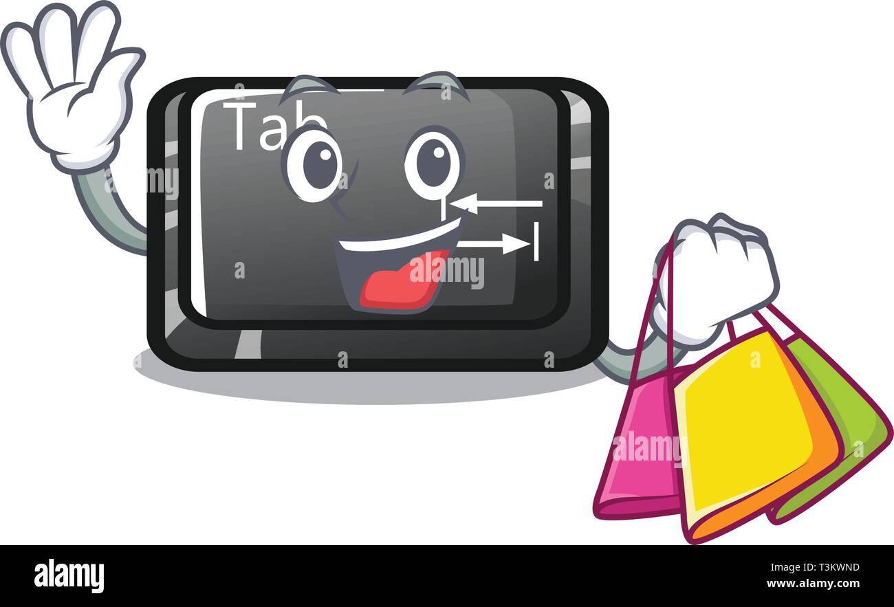 Shopping button tab in the shape cartoon Stock Vector Image & Art - Alamy