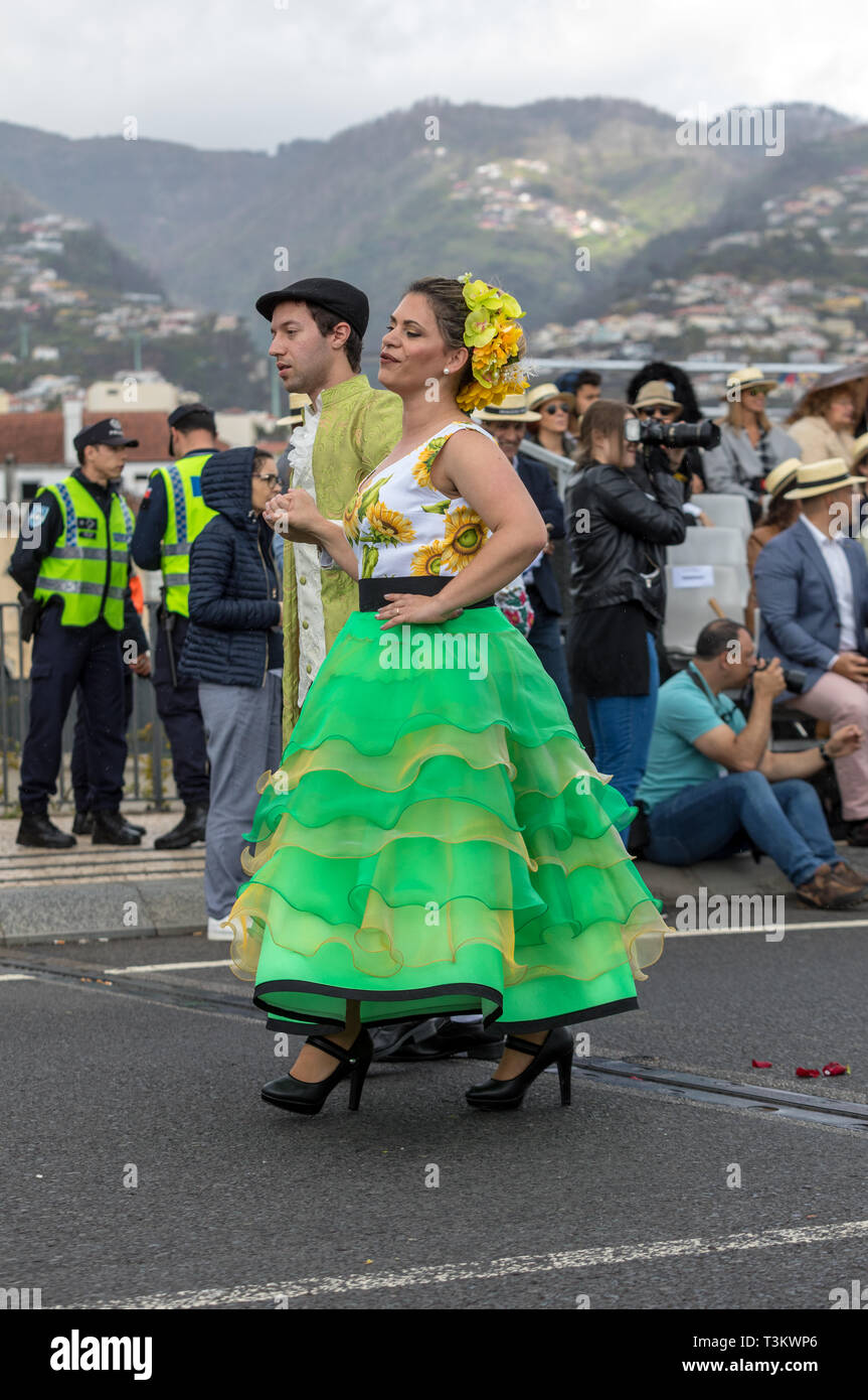Funchal; Madeira; Portugal - April 22; 2018: a group of people in ...