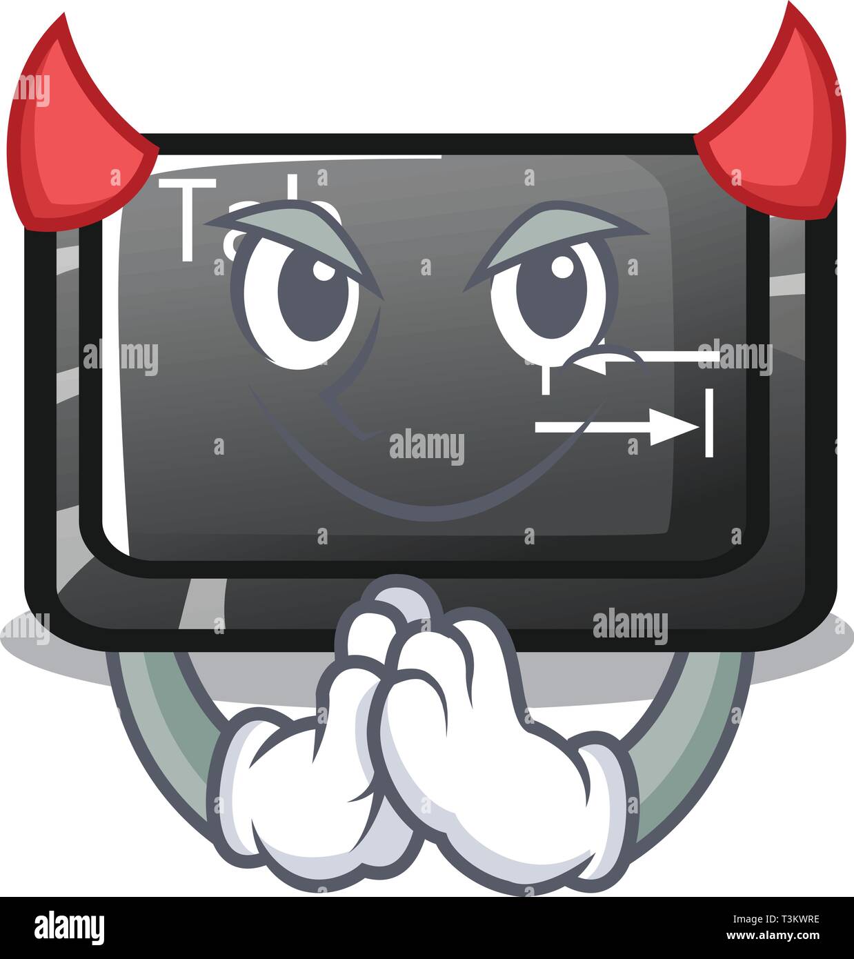 Devil tab button attached to cartoon keyboard Stock Vector Image & Art ...