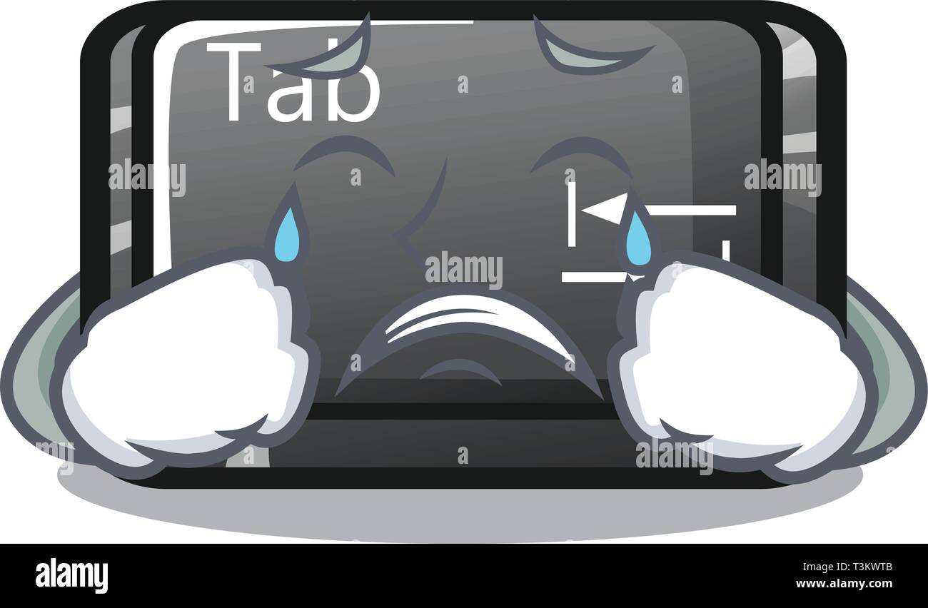 Crying tab button attached to cartoon keyboard Stock Vector Image & Art ...