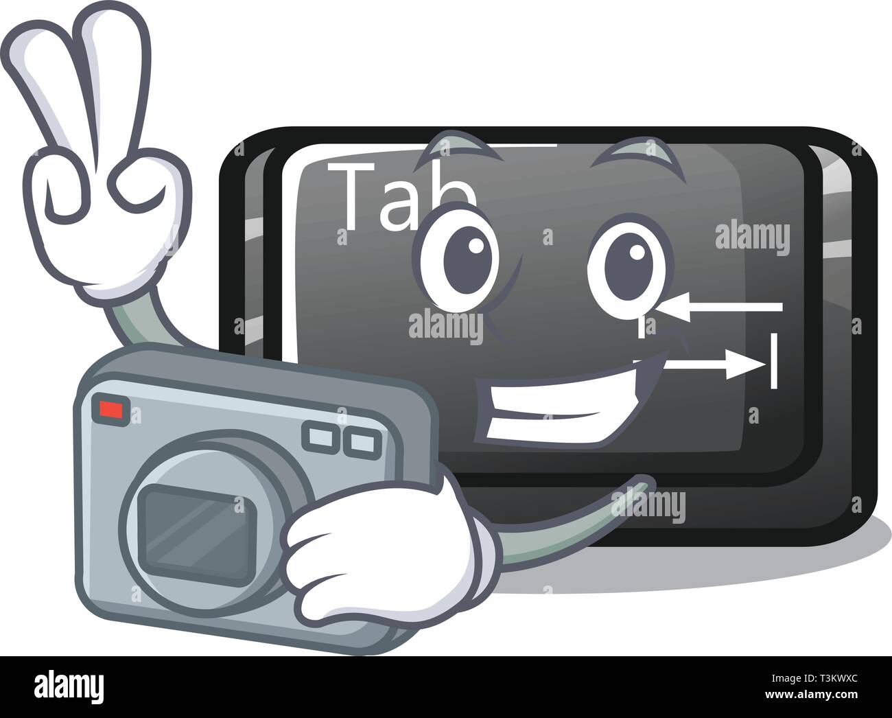 Photographer tab button attached to cartoon keyboard Stock Vector Image ...