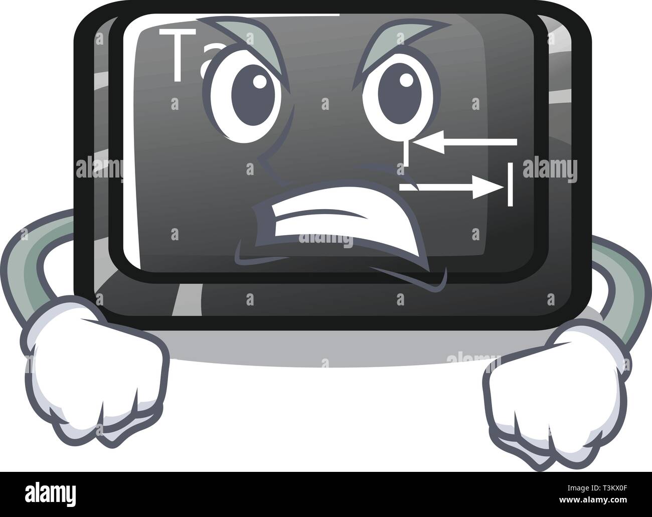 Angry tab button attached to cartoon keyboard Stock Vector Image & Art ...