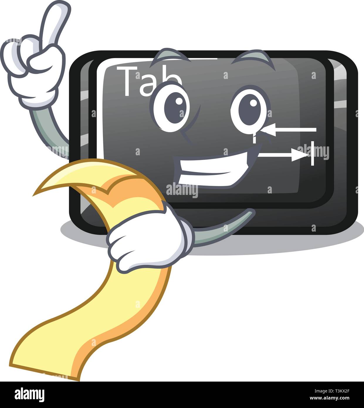 With menu tab button attached to cartoon keyboard Stock Vector Image ...