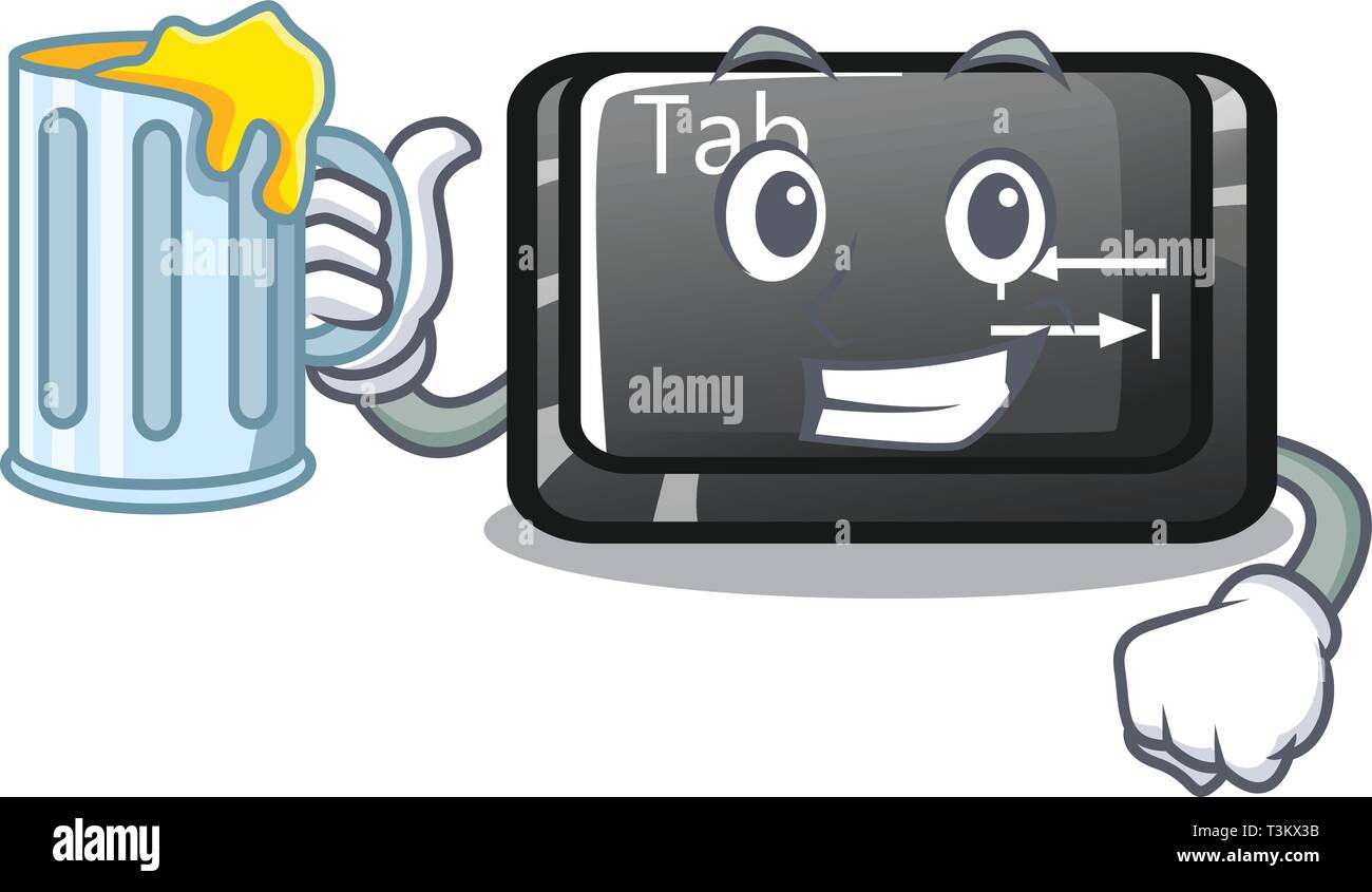 With juice tab button attached to cartoon keyboard Stock Vector Image ...