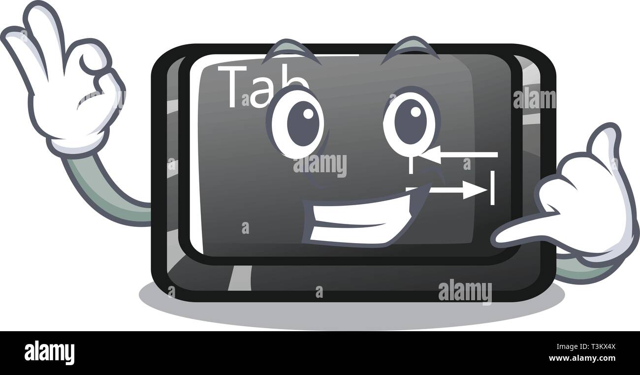 Call me button tab isolated with the mascot Stock Vector Image & Art ...