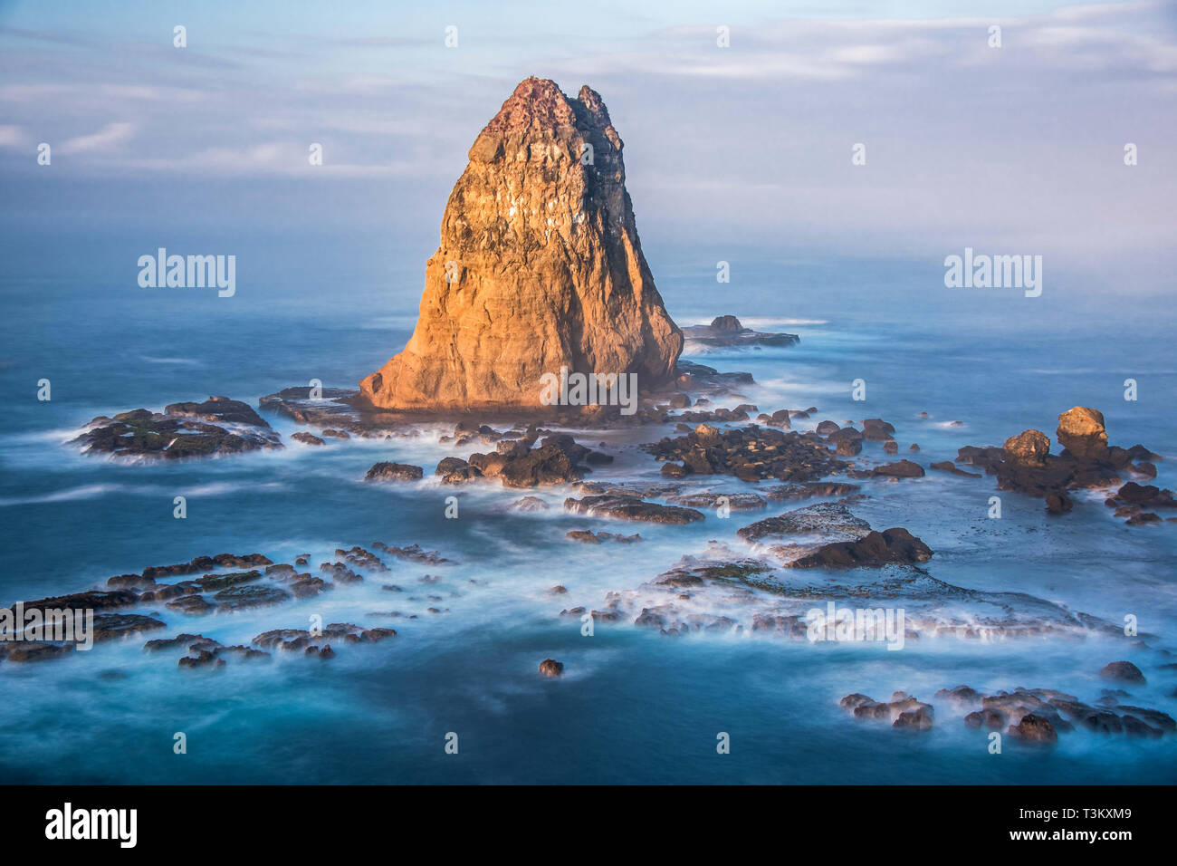 Rock formation in ocean, Papuma Beach, East Java, Indonesia Stock Photo ...