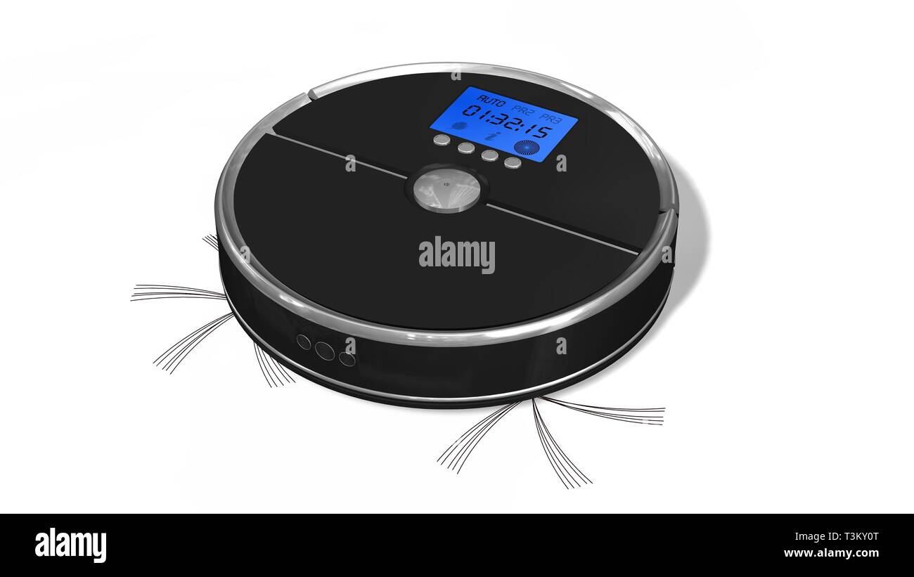 Automated robotic vacuum cleaner isolated on white Stock Photo - Alamy
