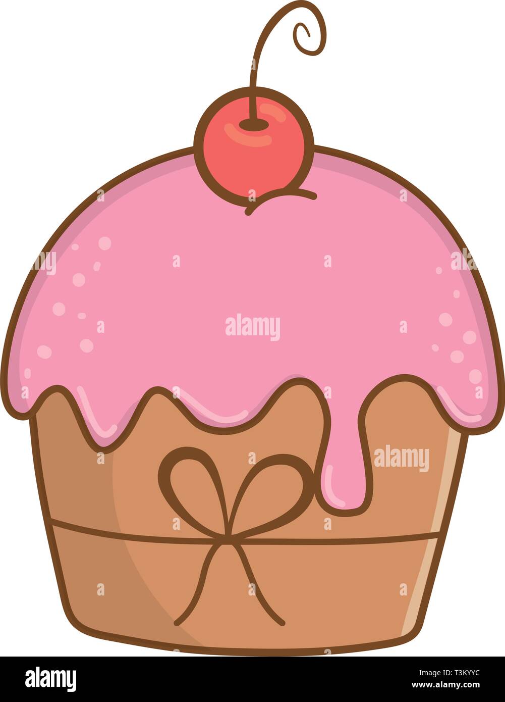 birthday party festive element cupcake cartoon vector illustration ...