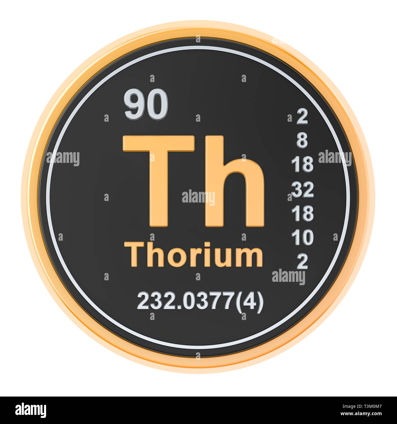 Thorium Th chemical element. 3D rendering isolated on white background ...