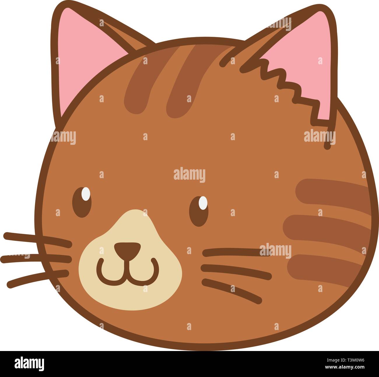 cute funny cat pet face cartoon vector illustration graphic design ...