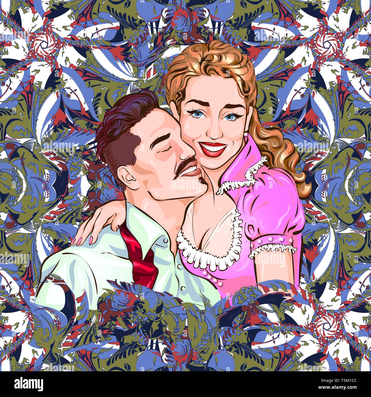Vector Illustration Depicting A Couple Of Lovers Stock Vector Image And Art Alamy