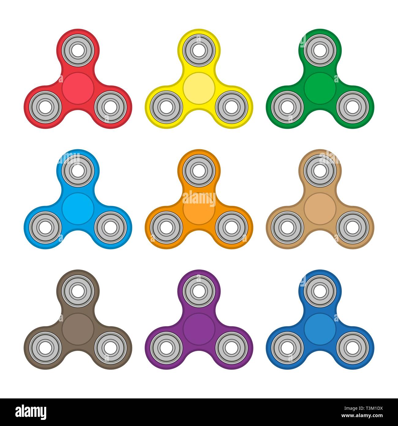 Hand spinner. Antistress toy, fidget spinner. Vector illustration in ...