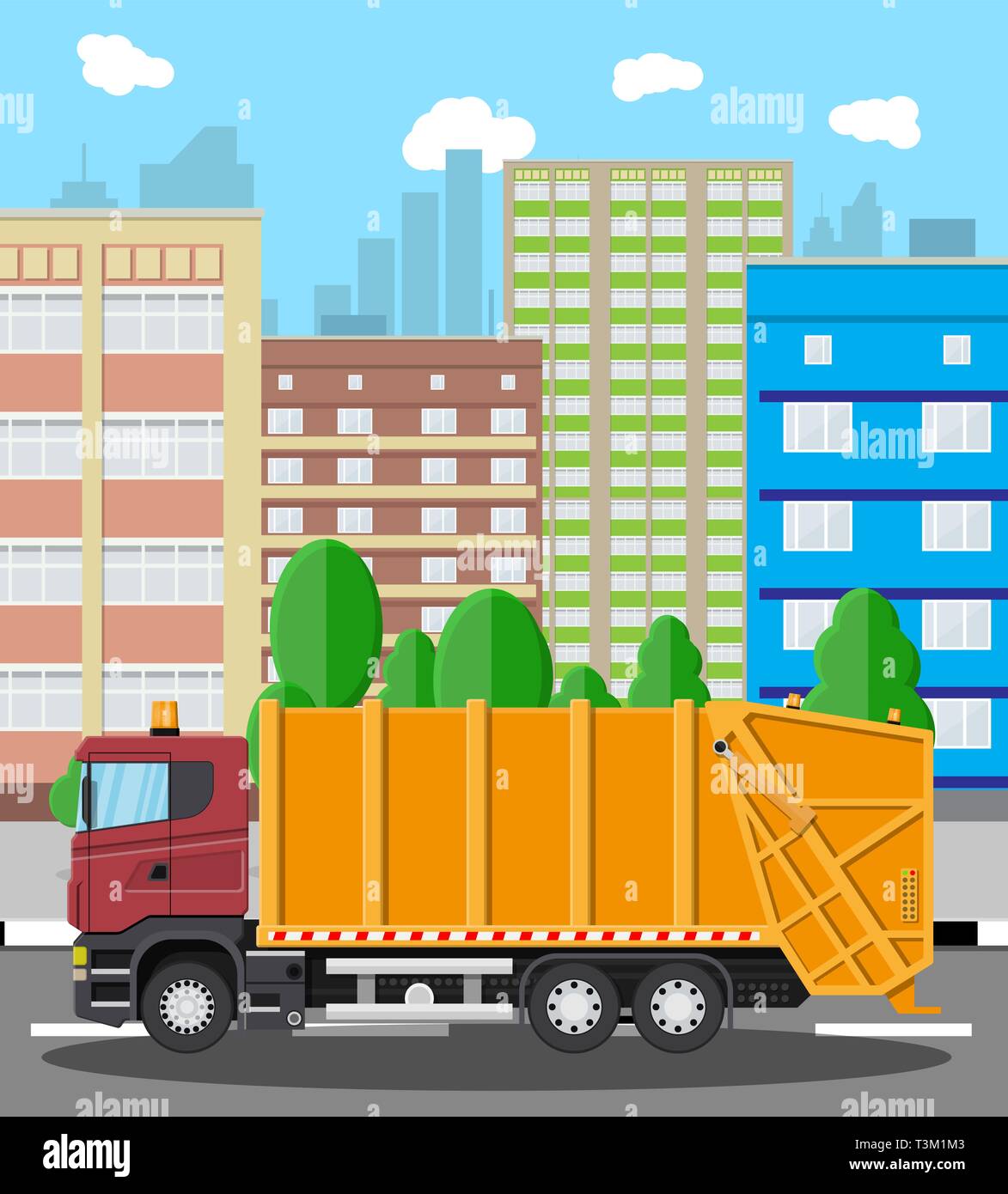 Truck for assembling and transportation garbage. Car waste disposal ...
