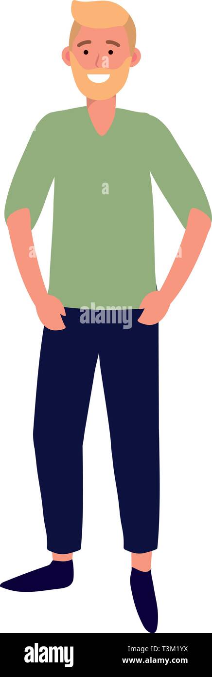 man avatar cartoon character vector illustration graphic design Stock ...