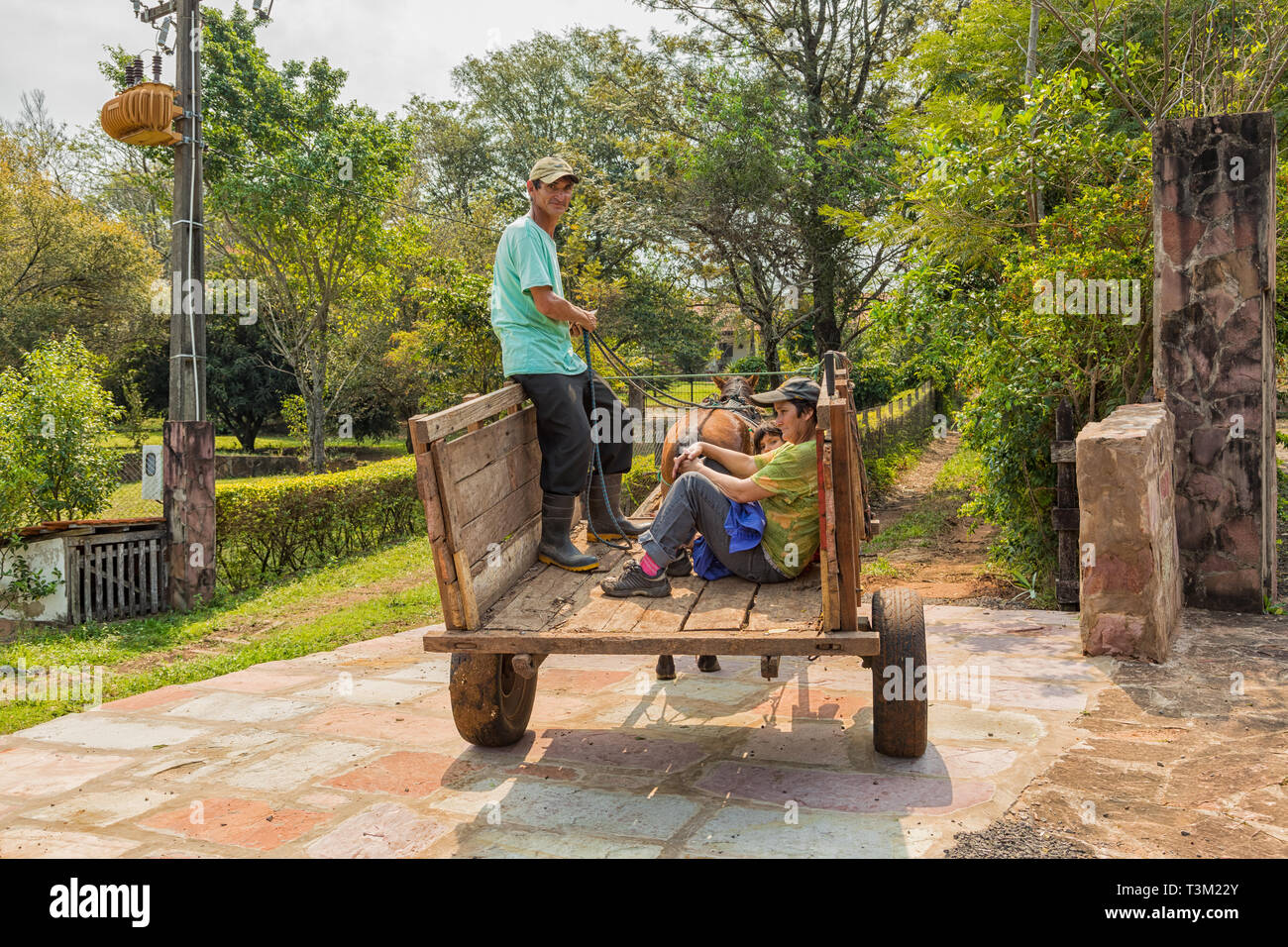 Colonia Independencia, Paraguay - August 31, 2018: Poor indigenous ...
