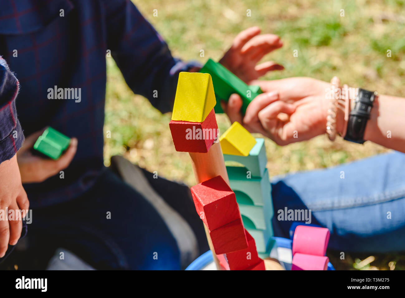 Kids building blocks outdoor hi-res stock photography and images - Alamy