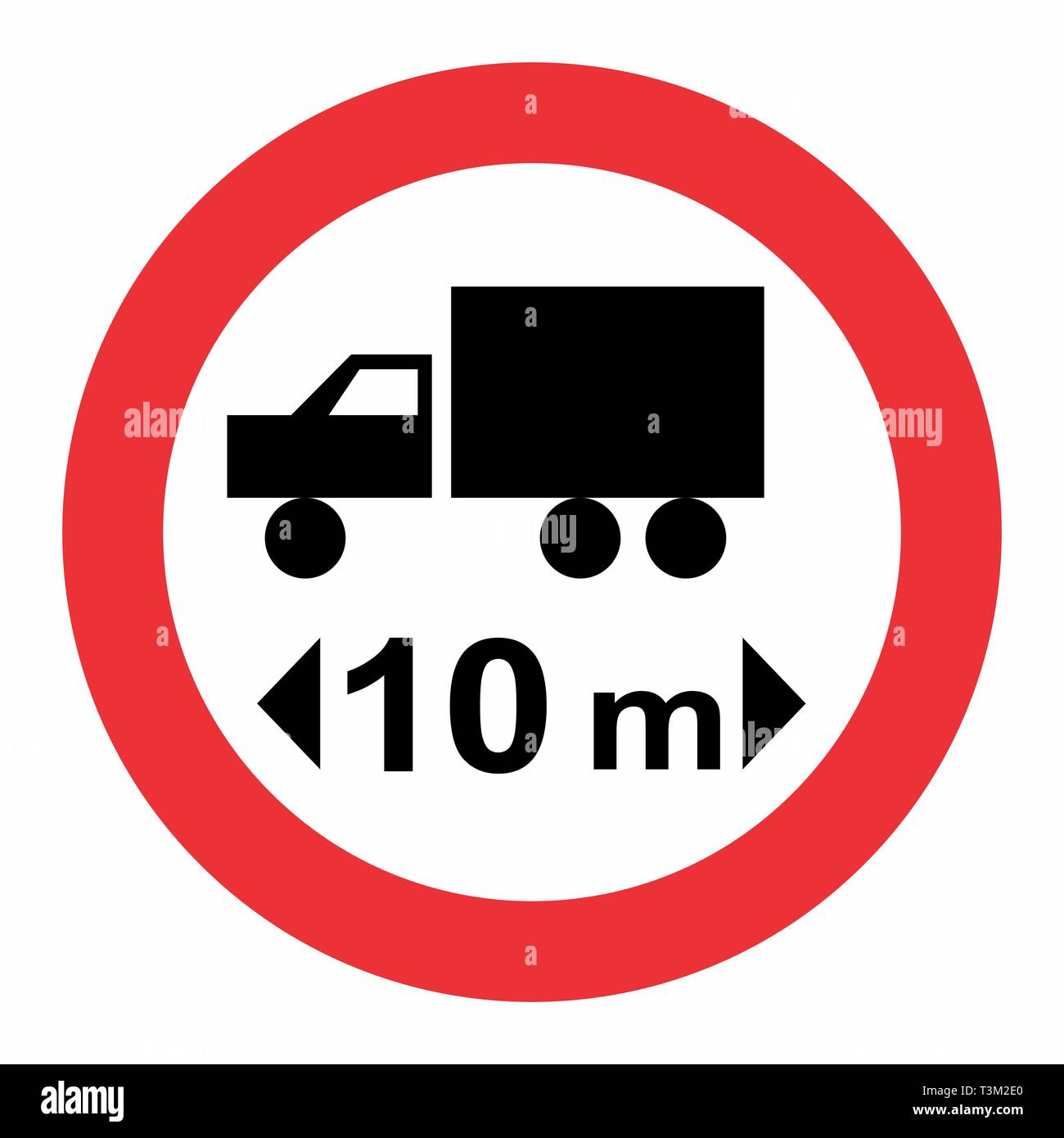 Illustration of Maximum Vehicle Length Traffic Sign on white background ...