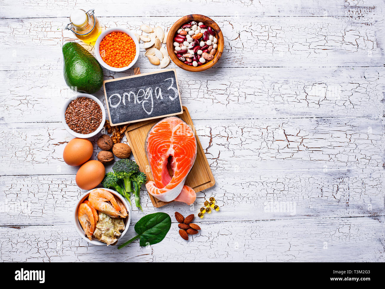 Products sources of Omega-3 acids Stock Photo - Alamy