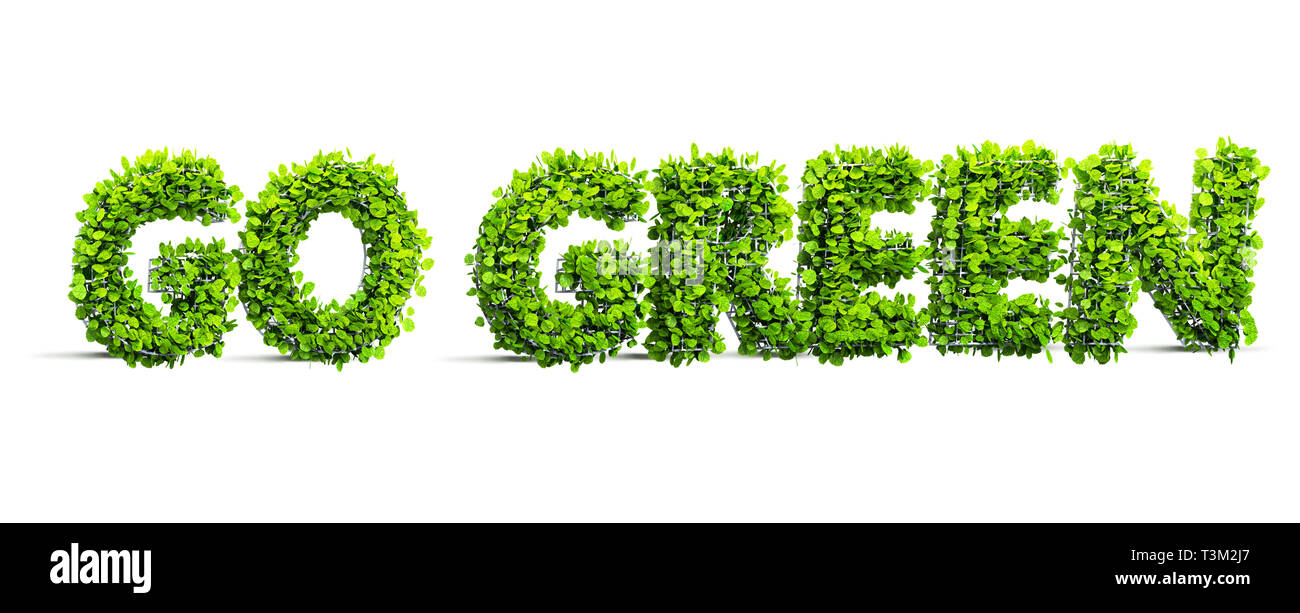 go green concept 3D illustration Stock Photo - Alamy