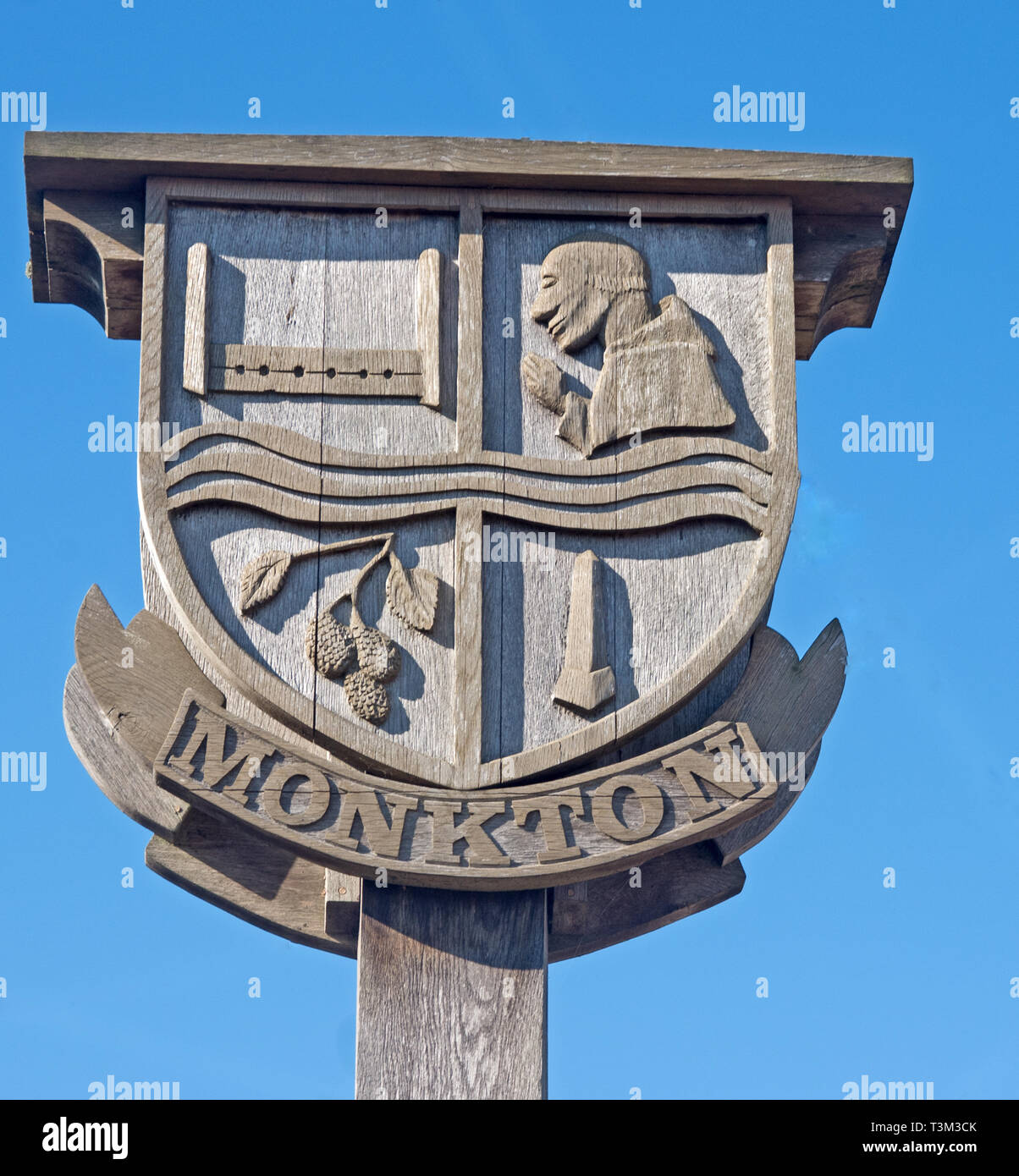 Monkton, Village Sign, Kent Stock Photo - Alamy