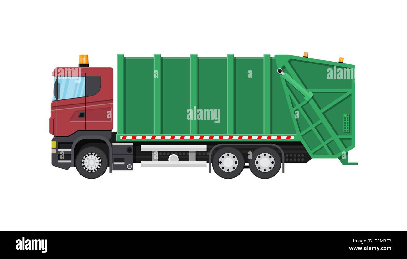 Truck for assembling and transportation garbage. Car waste disposal ...